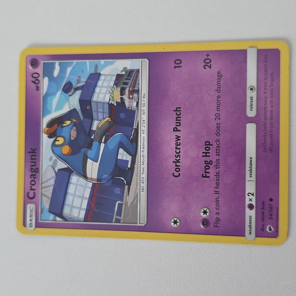 Pokemon | Toys | Pokemon Croagunk Trading Card Yellow And Purple | Poshmark